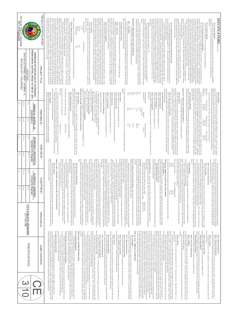 Specs and Plan for Road | PDF | Concrete | Road Surface