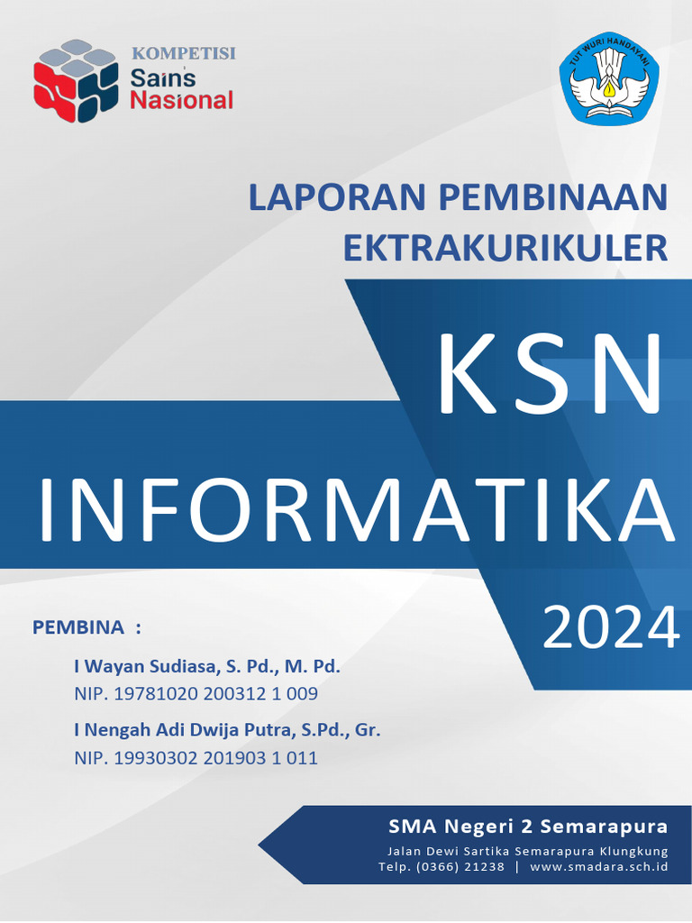 Laporan Pembinaan Ekstrakurikuler KSN Informatika 2024 | PDF