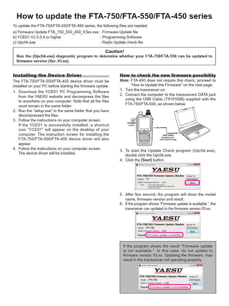FTA-750 FTA-550 FTA-450 Firmware Update Manual Ver3xx 1802-B | PDF | Computer File | Personal ...