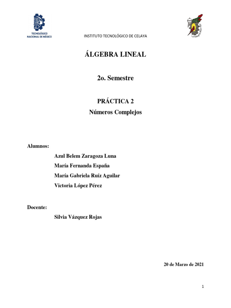Practica2.Numeros Complejos | PDF