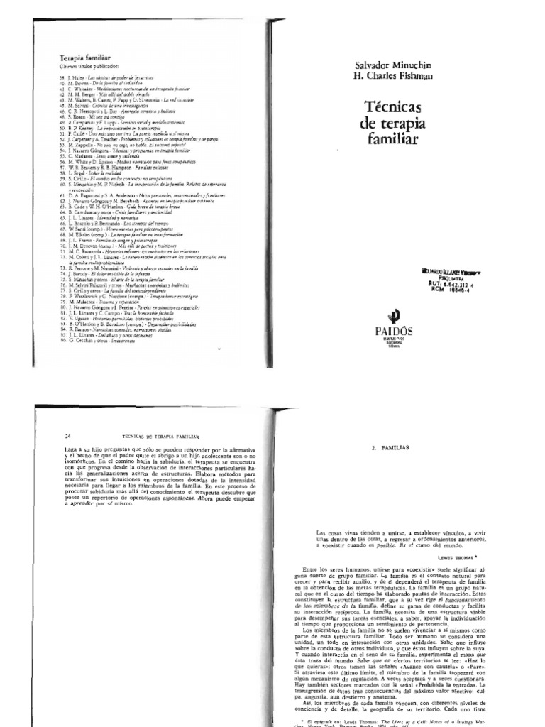 LEER PAG 1-10 Tecnicas de Terapia Familiar Minuchin_Fishman | PDF