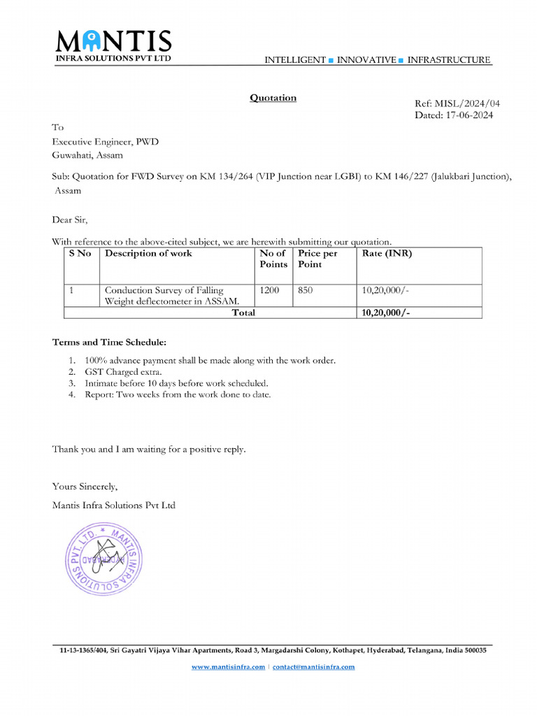 Quotation Signed Matis CSPL | PDF