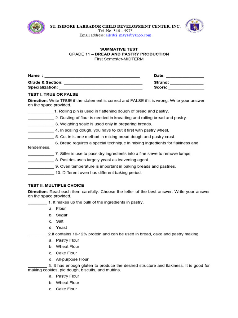 ST BPP 1 | PDF | Breads | Custard