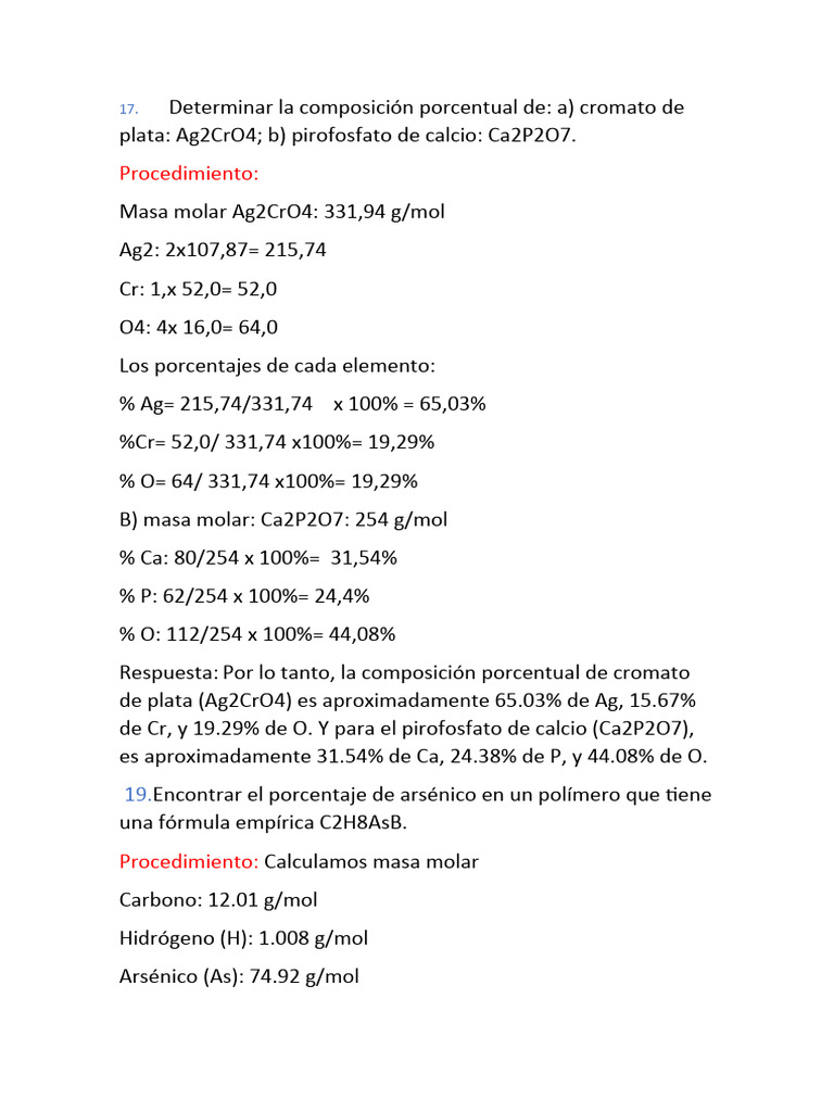 Masa molar y composición de Ag2CrO4 | PDF | Cobre | Redox