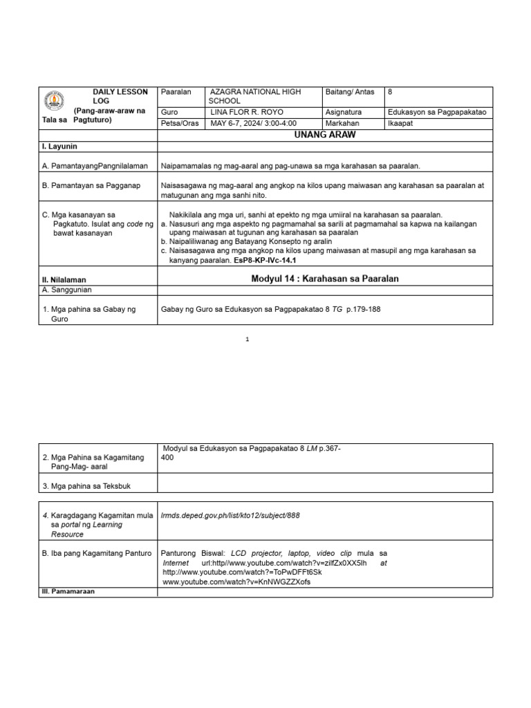 W01 Esp 8 Linaflorroro DLL | PDF
