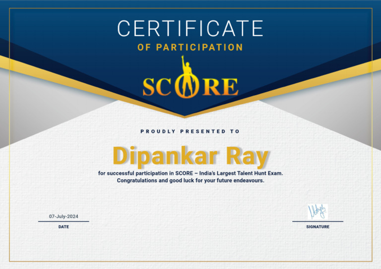 Score Certificate | PDF
