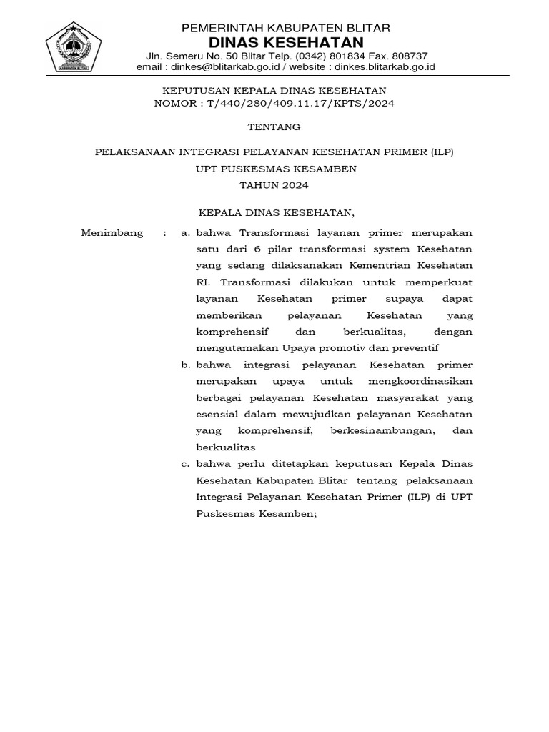 SK Pelaksanaan Ilp 2024 | PDF