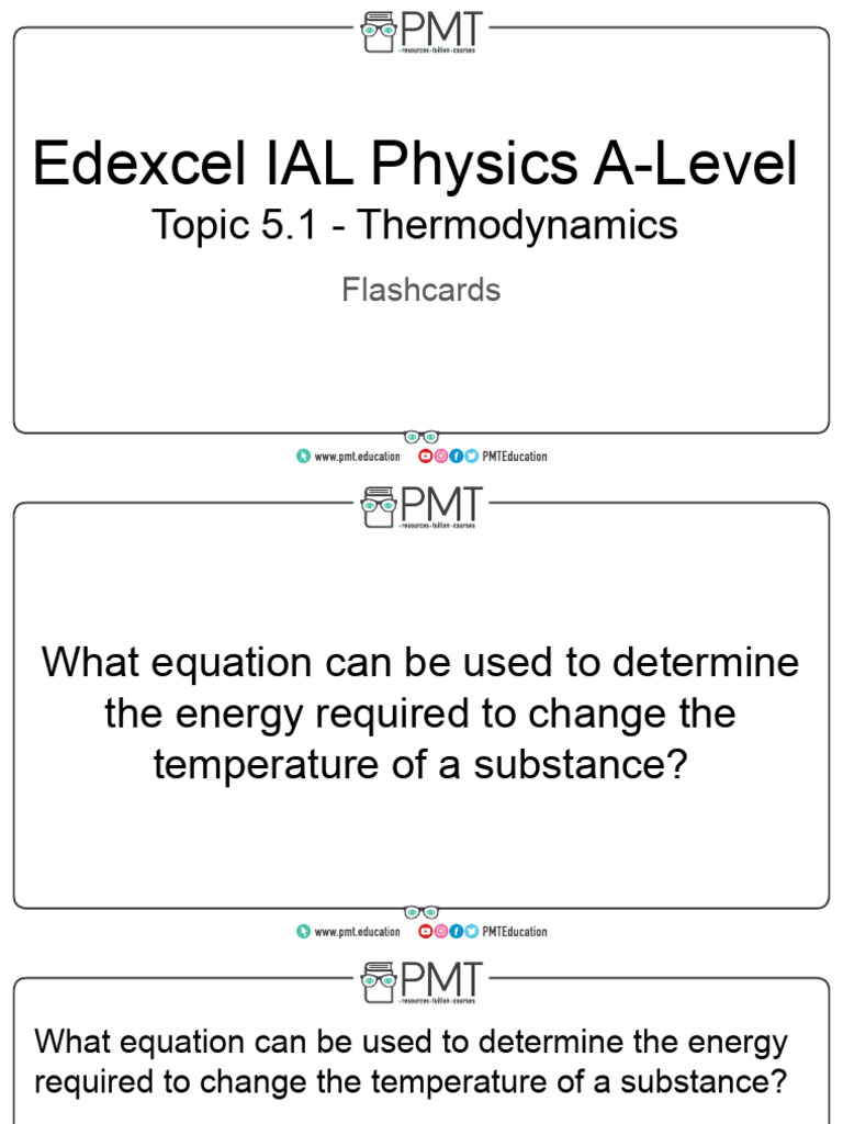 Flashcards - 5.1 Thermodynamics - Edexcel IAL Physics A-Level | PDF ...