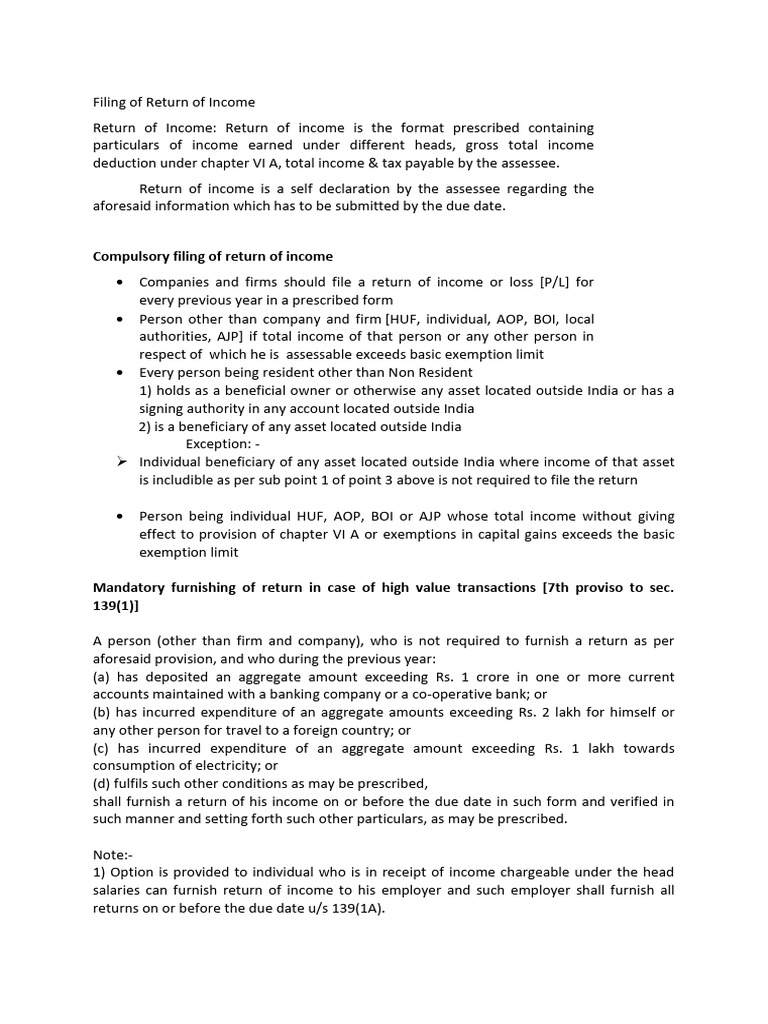Filing Return of Income Guidelines | PDF | Payments | Banks