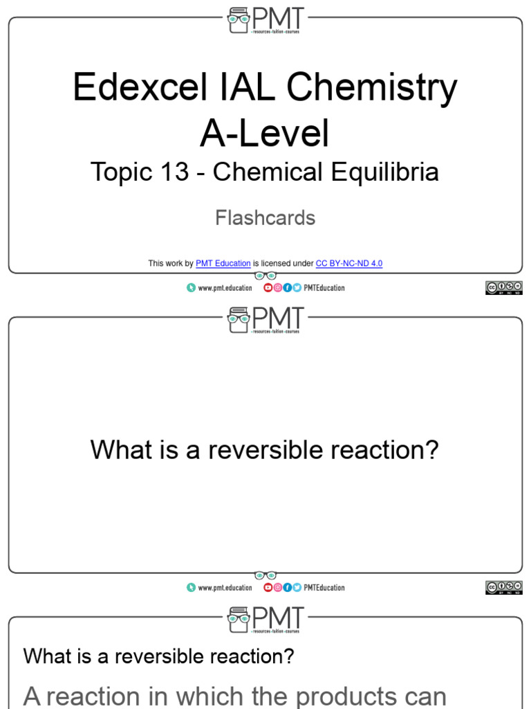 Flashcards - Topic 13 Chemical Equilibria - Edexcel IAL Chemistry A ...