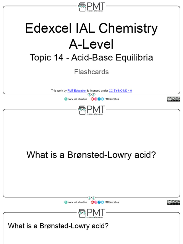 A-Level Chemistry: Acid-Base Equilibria Flashcards | PDF | Acid | Acid ...