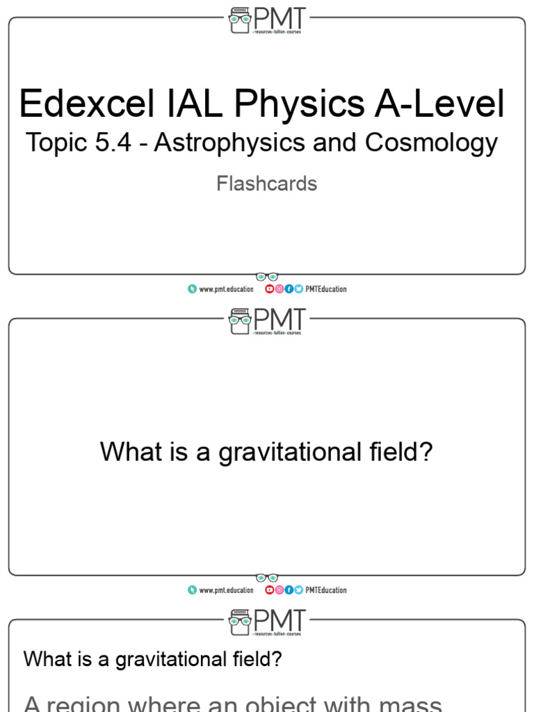 Flashcards - 5.4 Astrophysics and Cosmology - Edexcel IAL Physics A-Level | PDF | Stars | Redshift