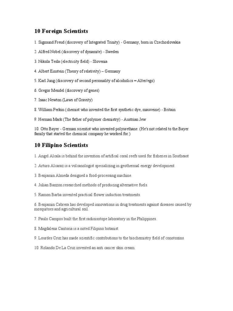 Notable Foreign Scientists and Inventions | PDF | Science & Mathematics