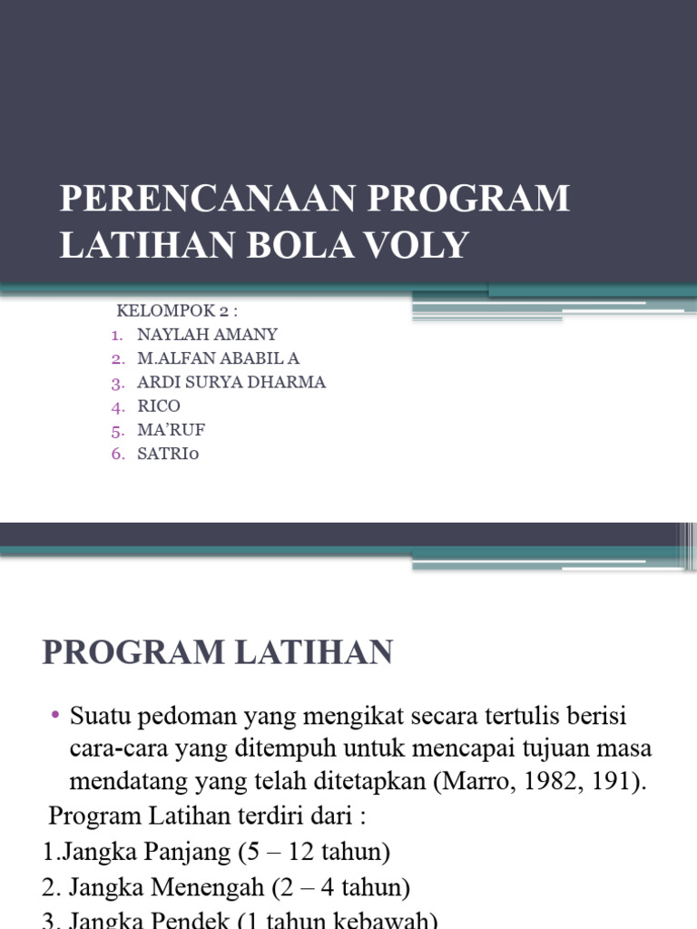 Perencanaan Program Latihan Bola Voly | PDF