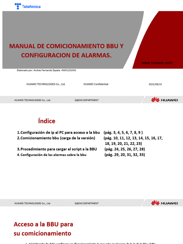 Manual de Comicionamiento Bbu y Configuracion de Alarmas. | PDF | Protocolo de transferencia de ...
