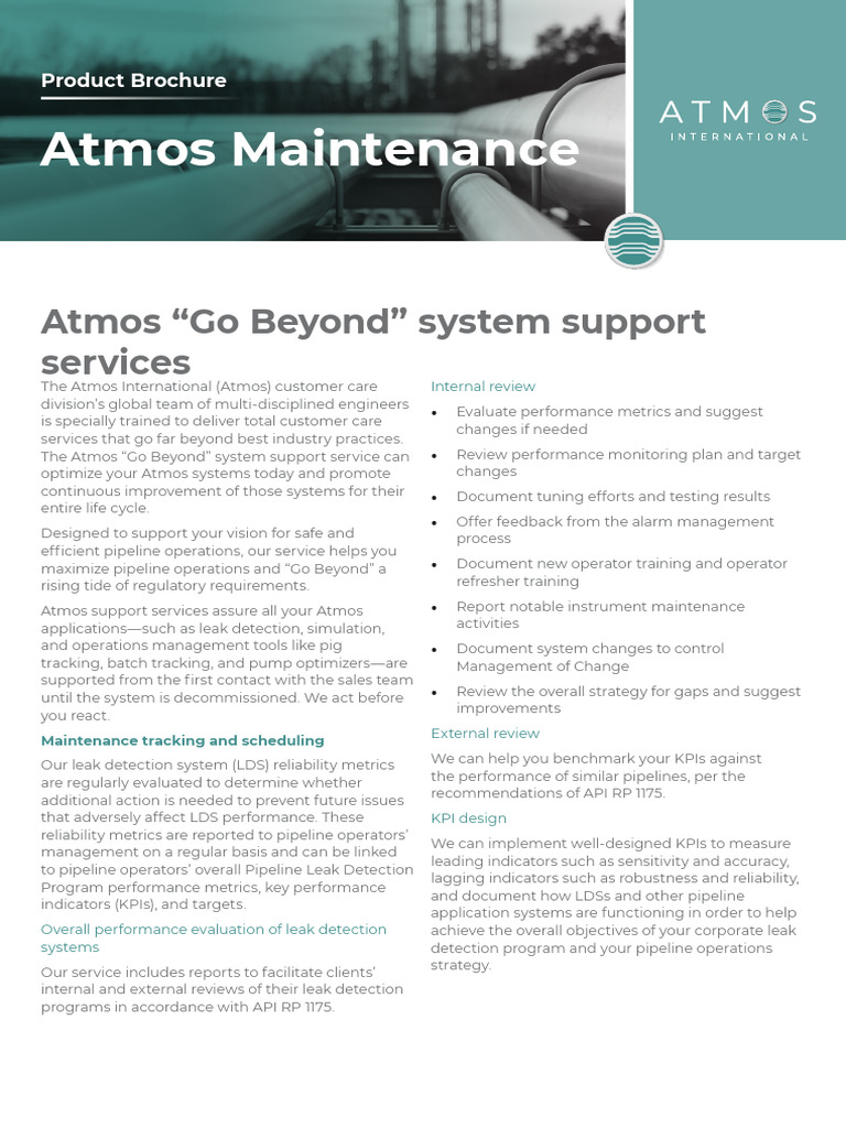 atmos-maintenance_pb_en | PDF | Reliability Engineering | Performance Indicator