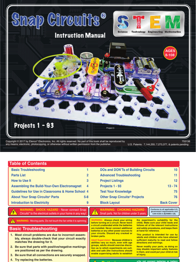Snap Circuits Instruction Manual | PDF | Electricity | Electrical ...