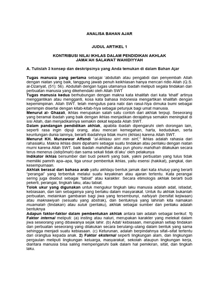 Analisis Bahan Ajar Modul 5 KB 2 | PDF