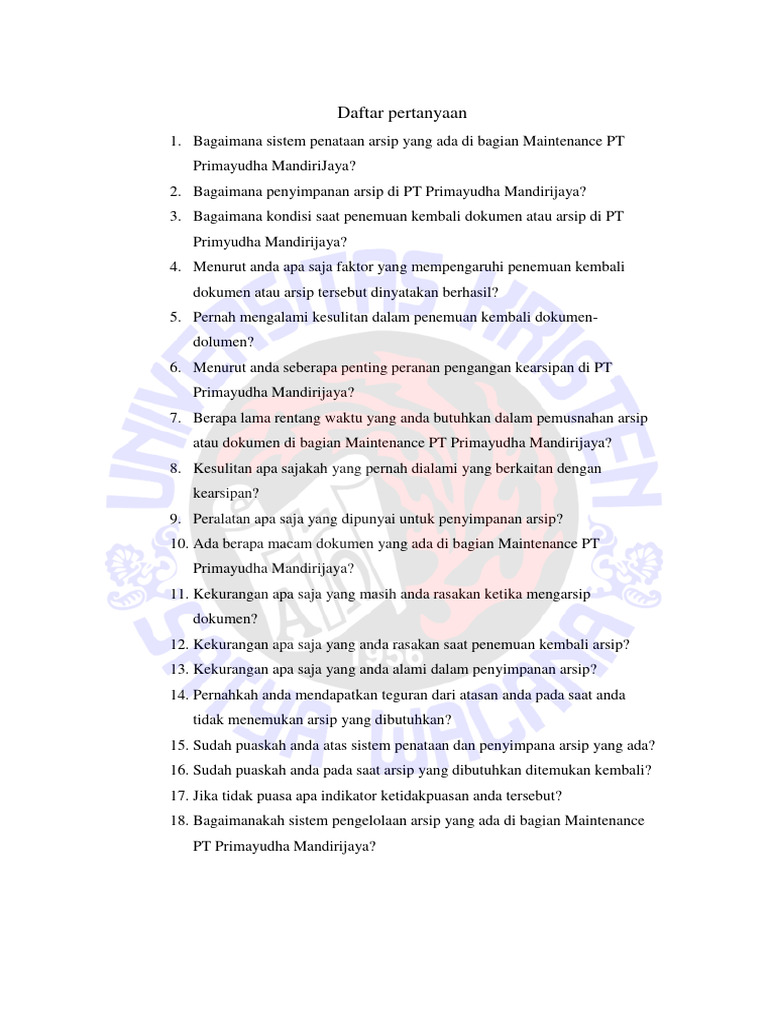 Sistem Kearsipan di PT Primayudha Mandirijaya | PDF