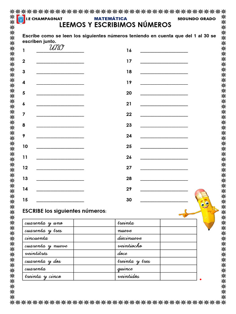 Leemos y Escribimos Números | PDF Leemos y Escribimos Números | PDF