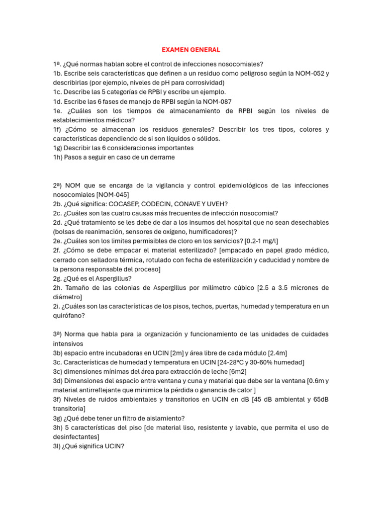 Examen General TH | PDF | Medicina | Medicina CLINICA