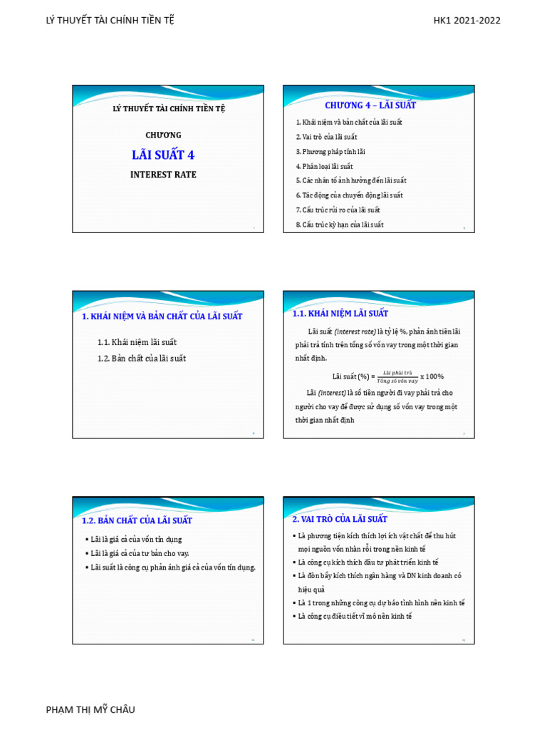 Ly-Thuyet-Tai-Chinh-Tien-Te - Chuong-4-Lai-Suat - (Cuuduongthancong - Com) | PDF