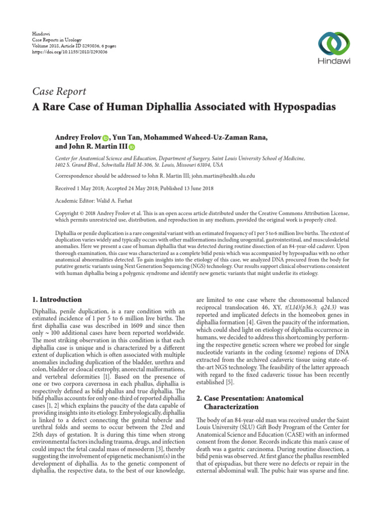 Case Report: A Rare Case of Human Diphallia Associated With Hypospadias ...