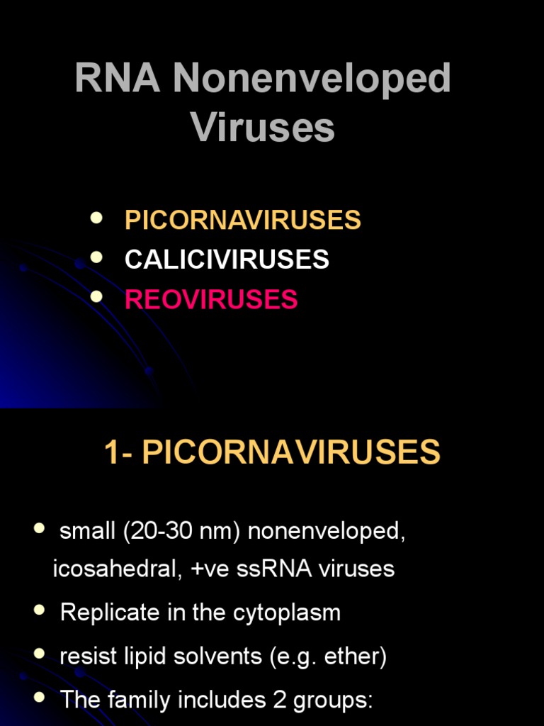 RNA Non Enveloped Viruses | PDF | Poliomyelitis | Tree Of Life (Biology)