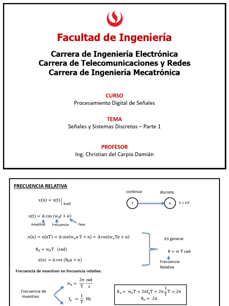 UNIDAD2-Señales-y-Sistemas-Discretos-UPC-Parte1 | PDF | Frecuencia | Muestreo (procesamiento de ...