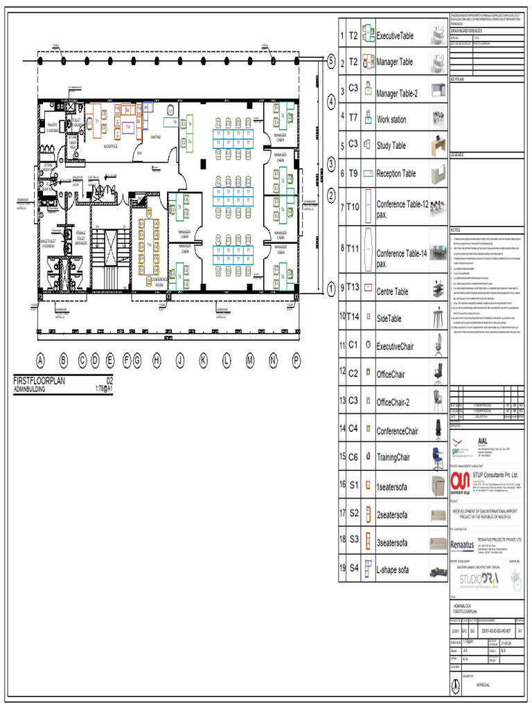 Admin Block Furniture Layout-FF | PDF