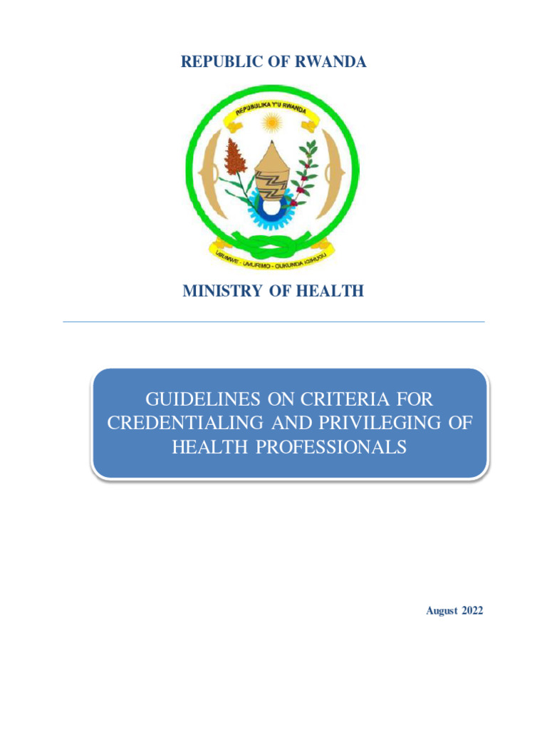 Guidelines On Criteria For Credentialing and Privileging of Health ...