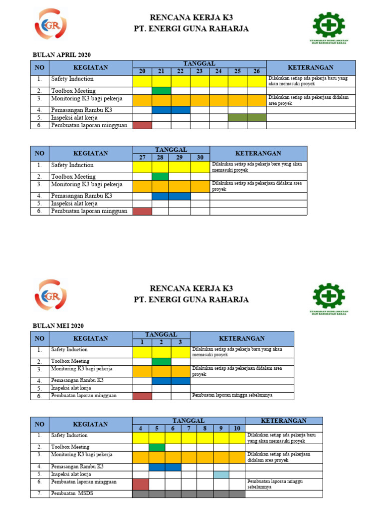 Rencana Kerja K3 | PDF