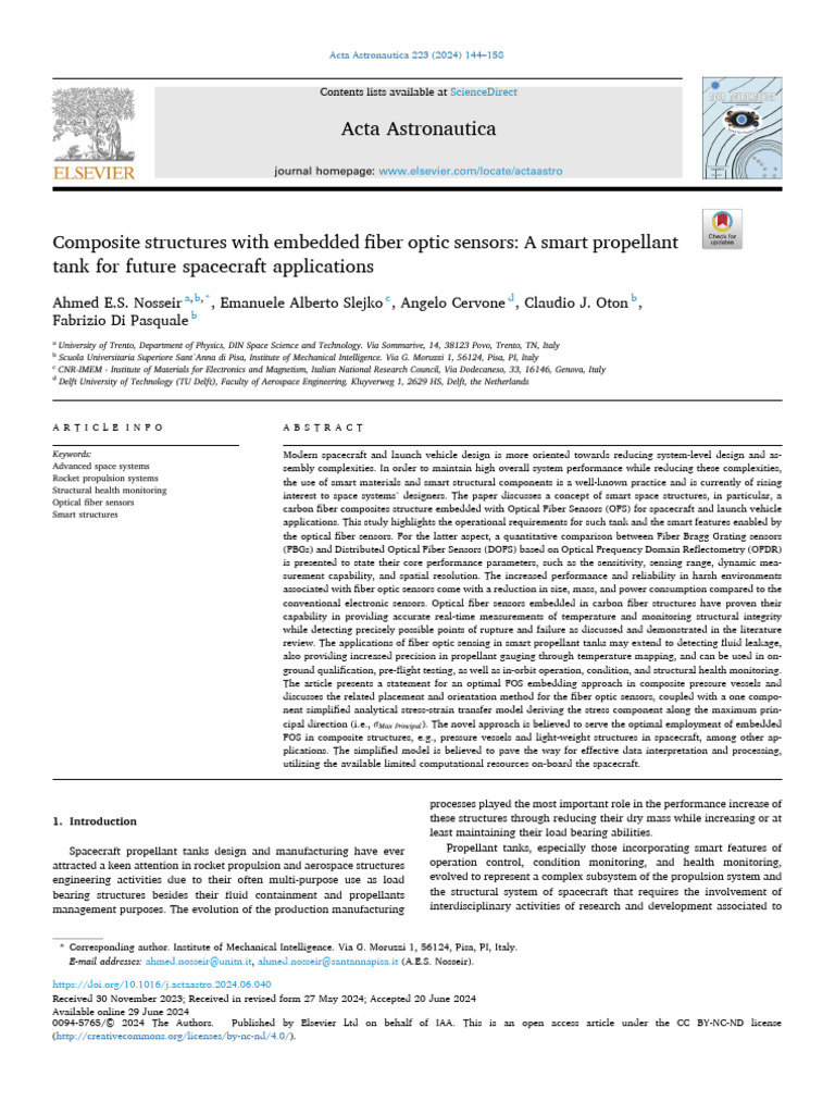 Composite Structures With Embedded Fiber Optic Sensors A Smart Propellant Pdf Optical Fiber