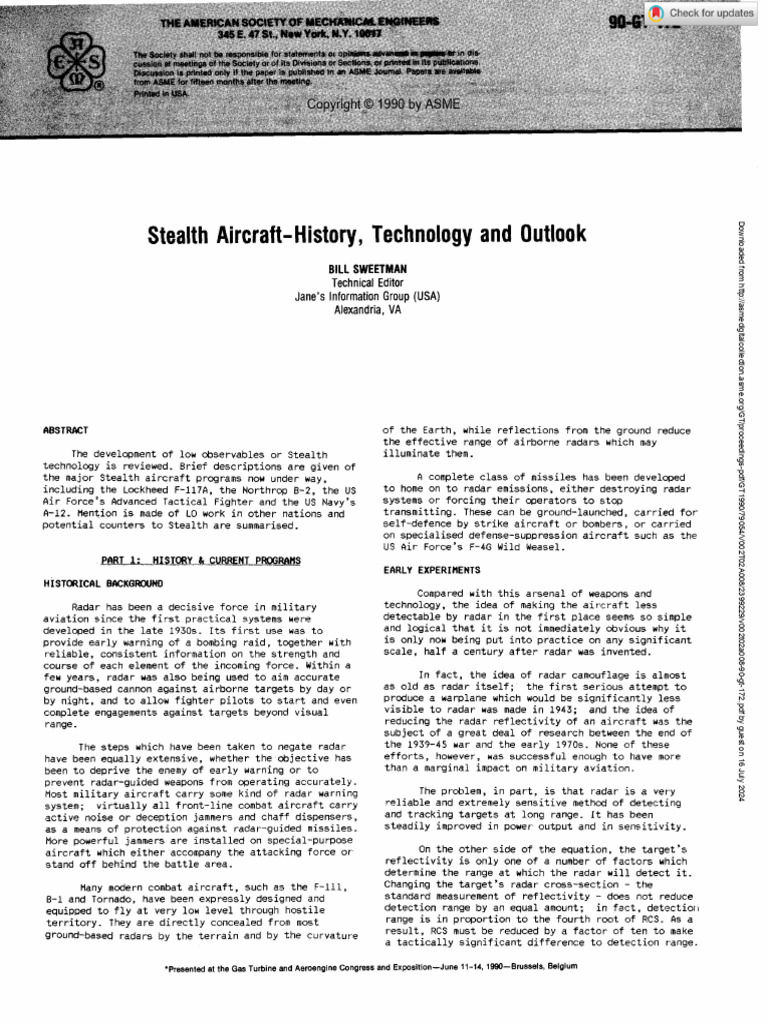 Stealth Aircraft-History, Technology and Outlook | PDF | Radar ...