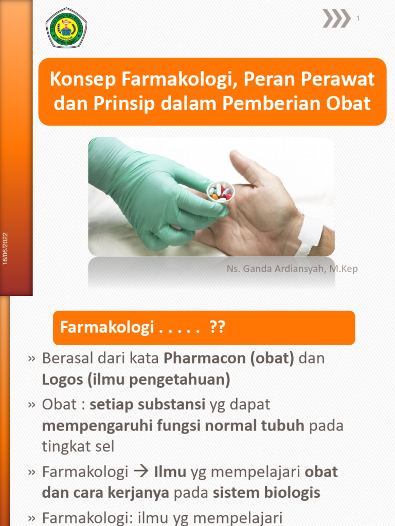 Materi Ganda Konsep Farmakologi Peran Perawat Dan Prinsip Pemberian