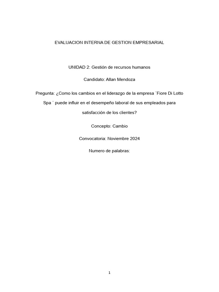 Evaluacion Interna de Gestion Empresarial | PDF | Liderazgo | Gestión de recursos humanos