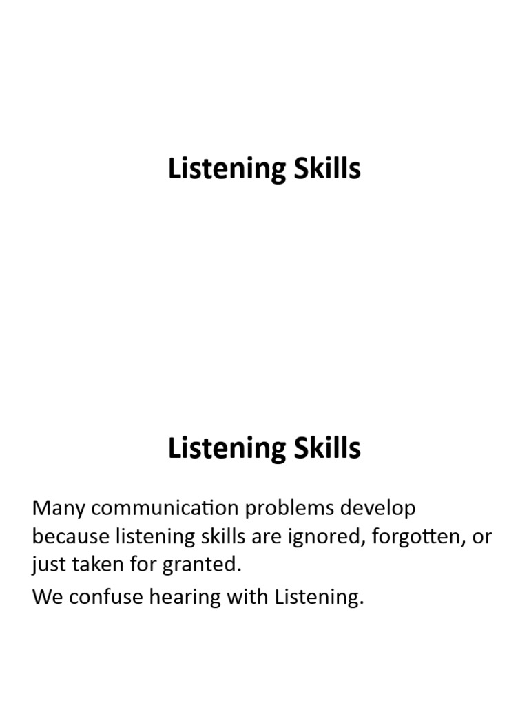 CM - 04 - Listening Skills | PDF | Hearing | Communication