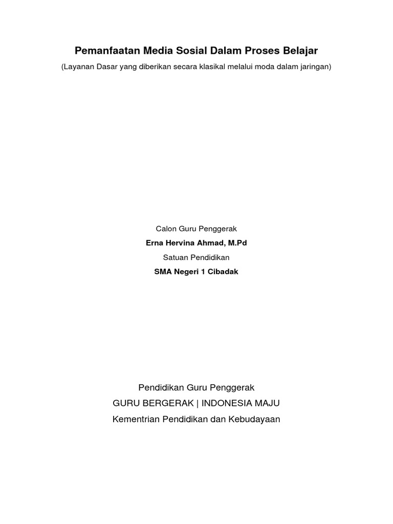 Pemanfaatan Media Sosial Dalam Proses Belajar | PDF | Ilmu Sosial