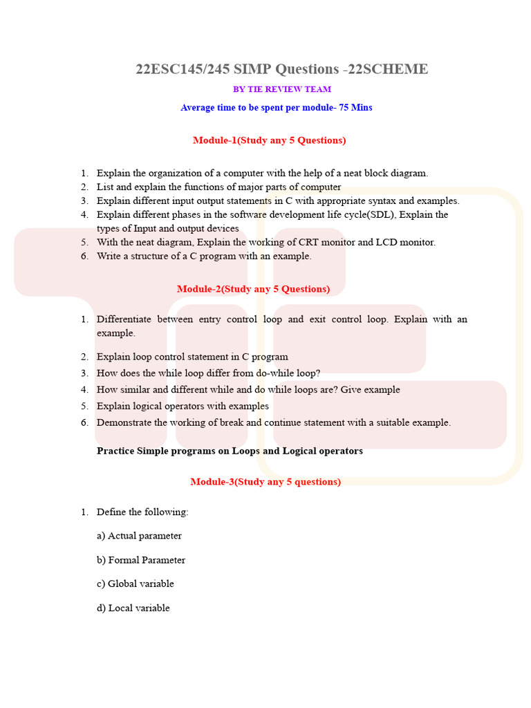 Intro To C Programming Simp Pdf Parameter Computer Programming Computer Program 