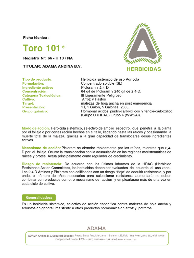 Toro_FT | PDF | Herbicida | Arroz