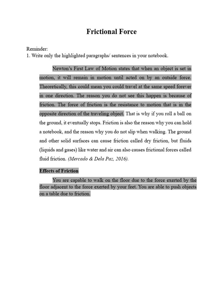 Friction Lectures Pdf Friction Force