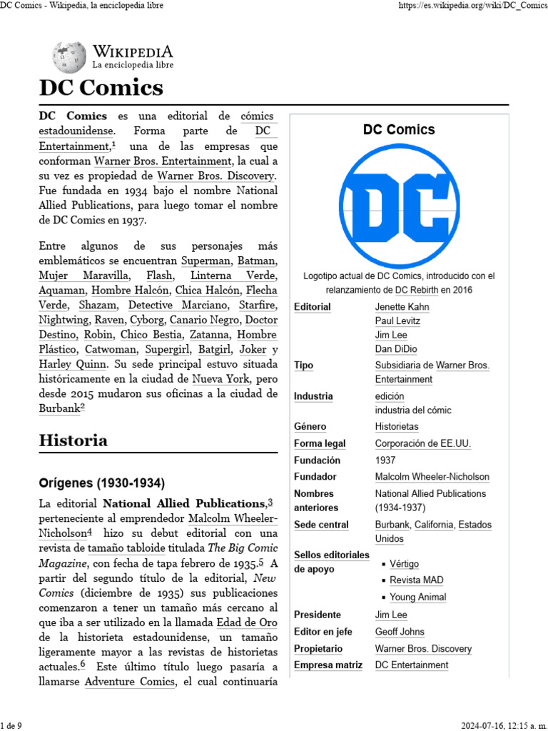DC Comics | PDF | DC comics | Revistas