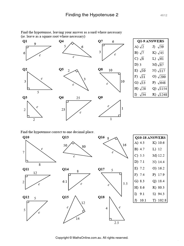 Finding The Hypotenuse 2 | PDF