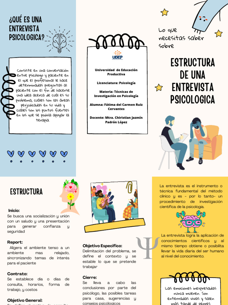 Estructura de Una Entrevista Psicológica | PDF | Sicología | Conceptos psicologicos