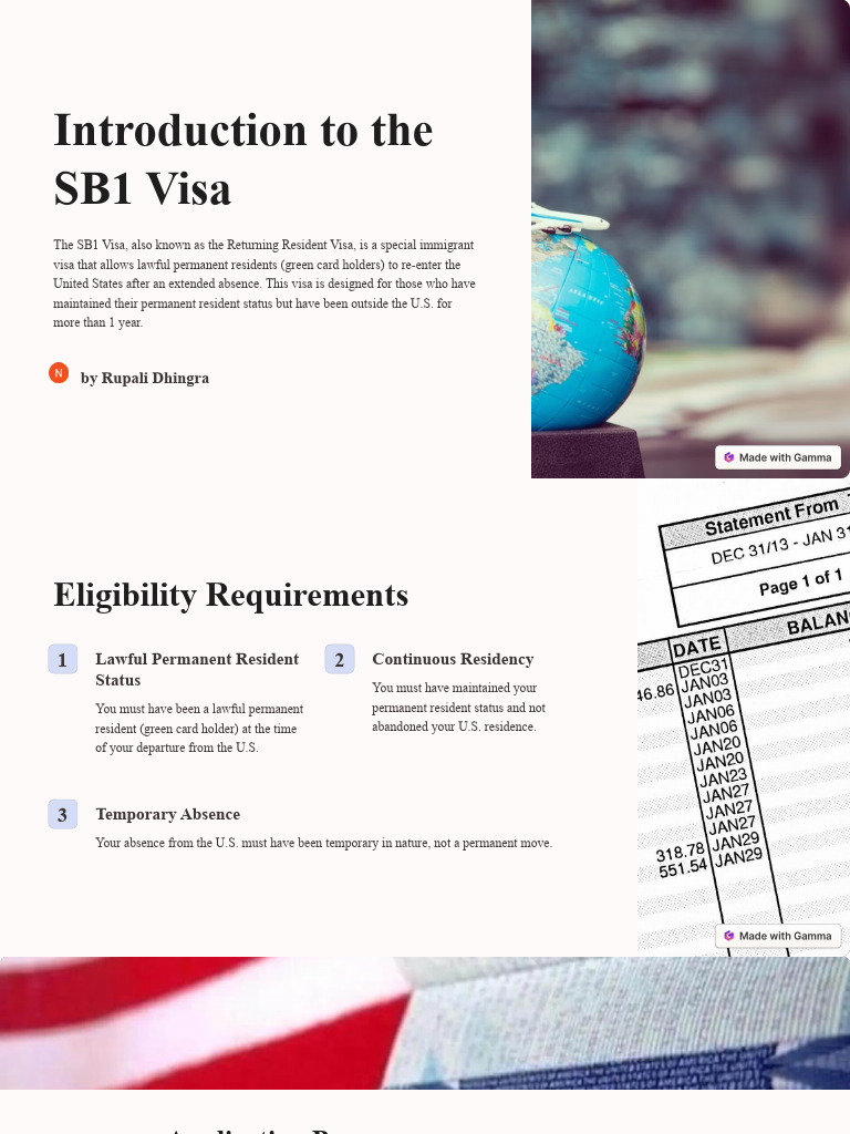 Introduction To The SB1 Visa | PDF | Travel Visa | Government And Personhood