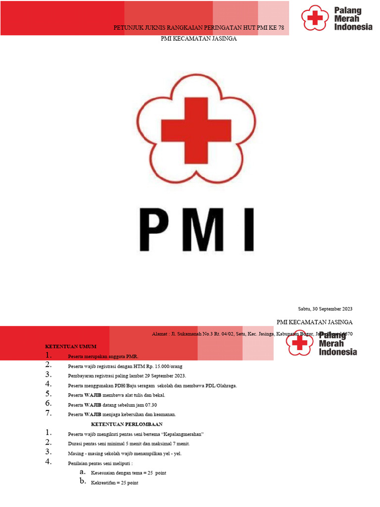 Contoh Juklak Juknis PMR | PDF