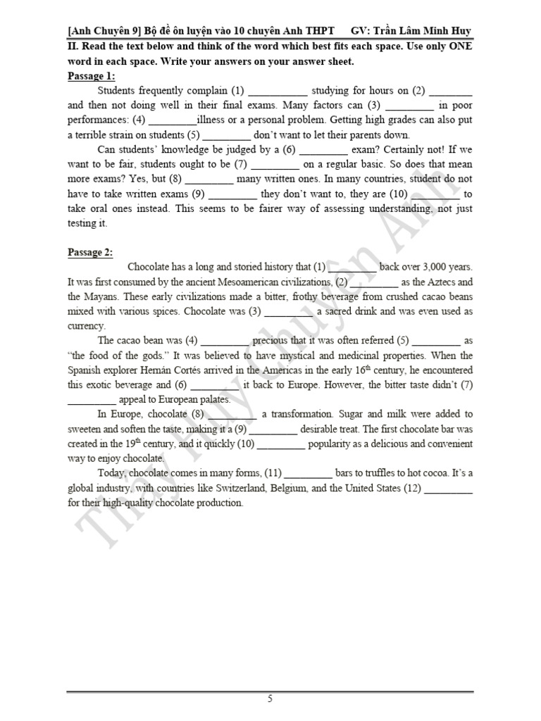 Ca24 Cloze | PDF | Foreign Language Studies