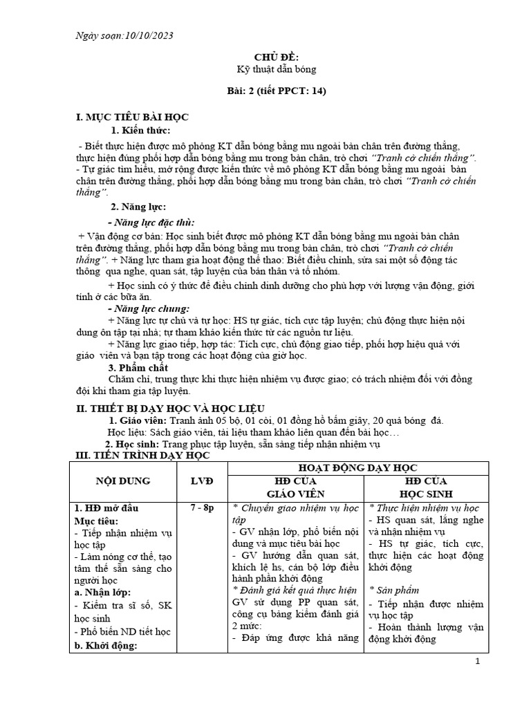 KHBD K11 Bóng Đá T13 - 14 | PDF