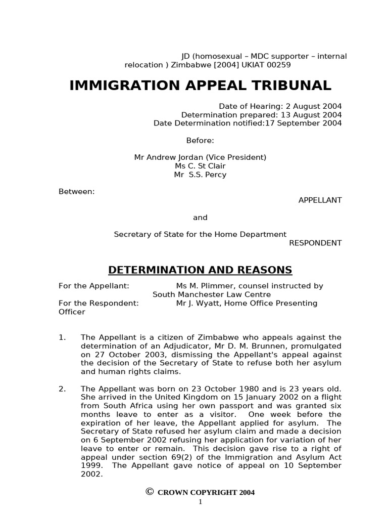 2004 Ukiat 00259 JD Zimbabwe | PDF | Homosexuality | Lesbian