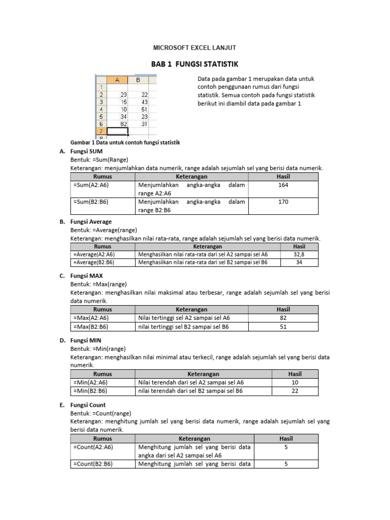 Panduan Fungsi Excel Lanjutan | PDF